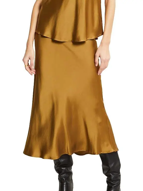 OTTOD'AME Viscose Midi Skirt - Camel