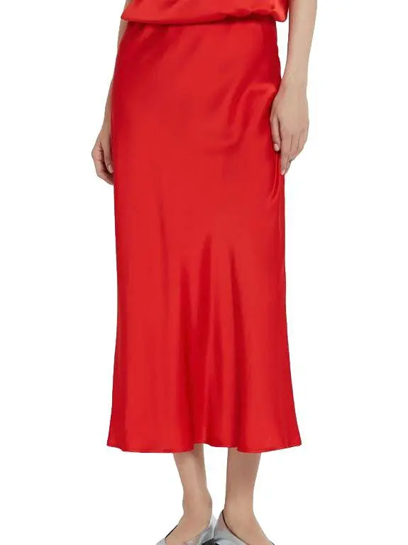 OTTOD'AME Viscose Fluid Maxi Skirt - Red