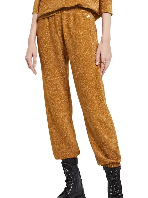 OTTOD'AME Viscose Lurex Jogger Trousers - Gold