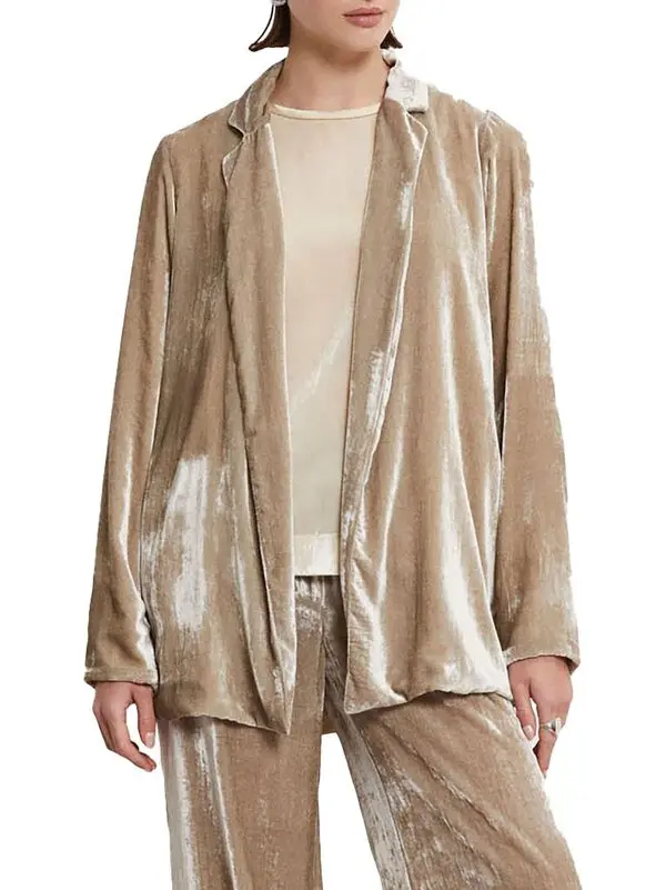 OTTOD'AME Velvet Blazer - Stone
