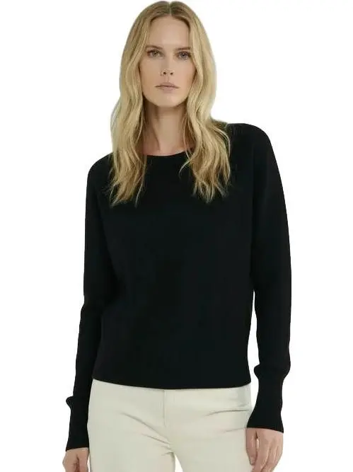 Majestic Filatures Cashmere Crewneck Pullover - Noir