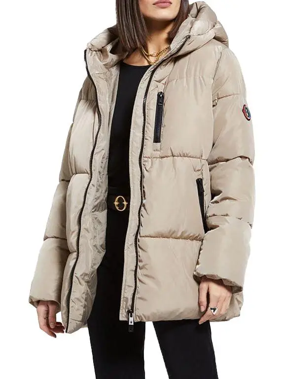 OTTOD'AME Quilted Puffer Short Jacket - Stone