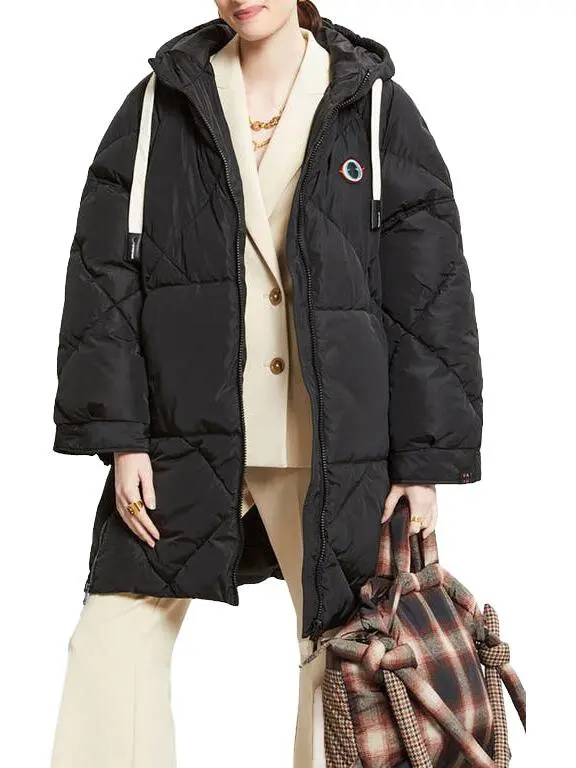 OTTOD'AME Midi Quilted Puffer Jacket - Black