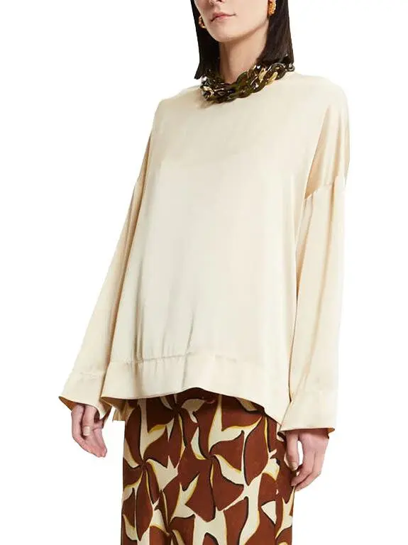 OTTOD'AME Fluid Viscose Blouse - Ecru