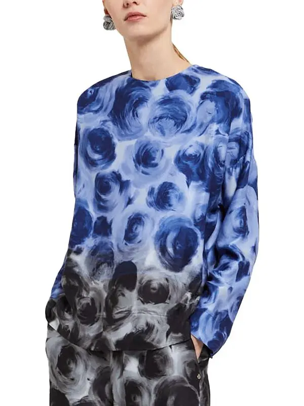 OTTOD'AME Printed Viscose Blouse - Blue