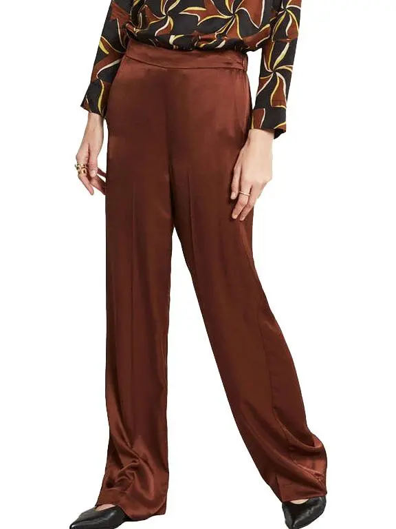 OTTOD'AME Palazzo Trousers In Viscose - Brown