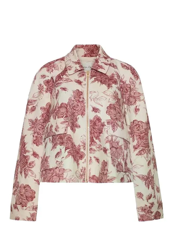 Cara Cara Floral Cropped Jacket - Neutrals