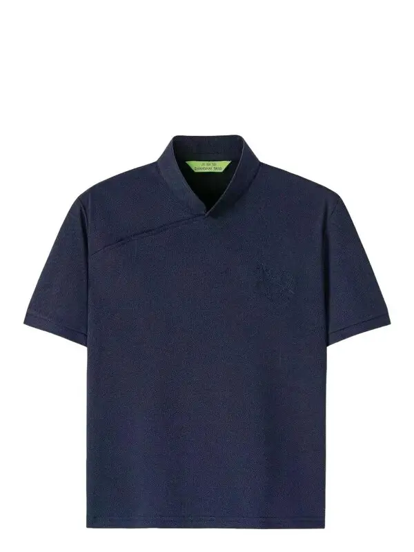 Shanghai Tang Horse-detail Polo Top - Blue