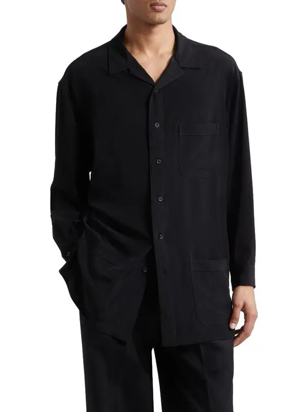 Yohji Yamamoto Oversize Button-up Shirt - Black