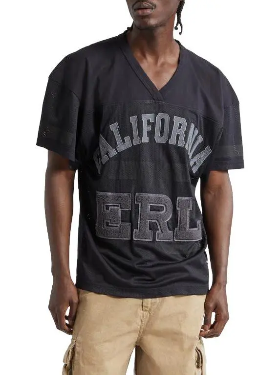 ERL Gender Inclusive Mesh Football T-shirt - Black