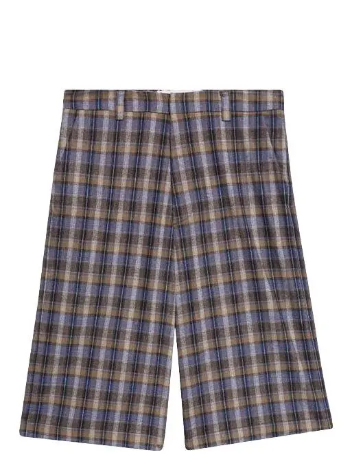 ERL Gender Inclusive Check Cotton-blend Shorts - Grey Check