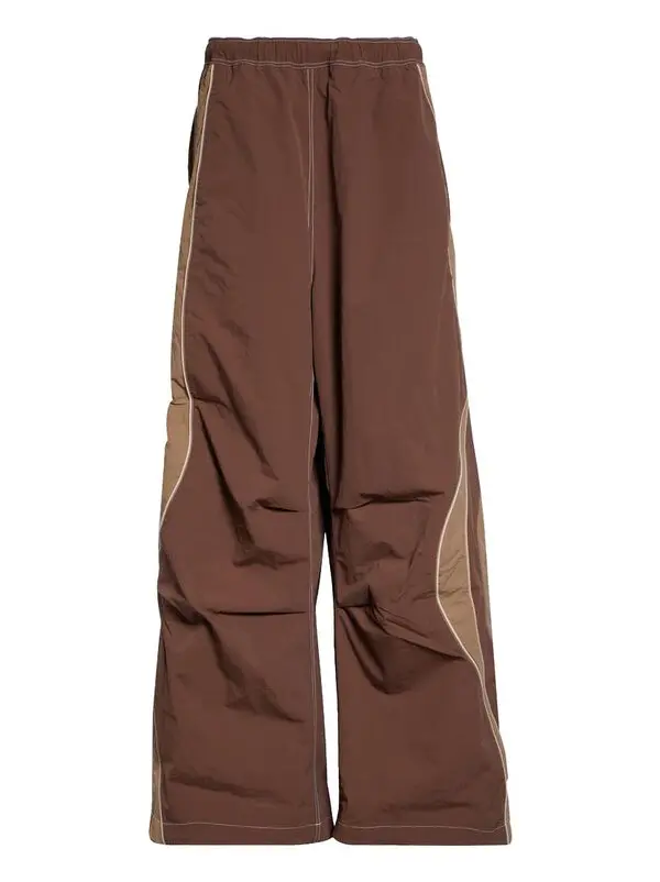 ERL Gender Inclusive Ufo Nylon Wide Leg Track Pants - Brown