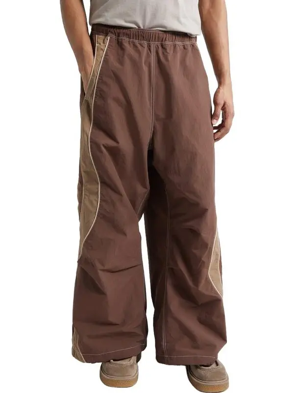 ERL Gender Inclusive Ufo Nylon Wide Leg Track Pants - Brown