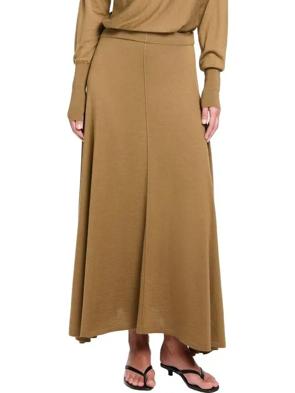 TWP Wool & Silk Knit Maxi Skirt - Ermine