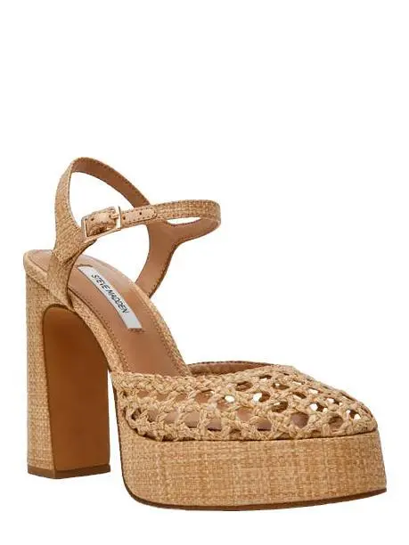 Steve Madden Lexie Ankle Strap Platform Pumps - Natural