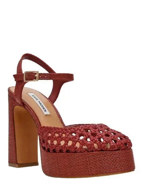 Steve Madden Lexie Ankle Strap Platform Pumps - Rust