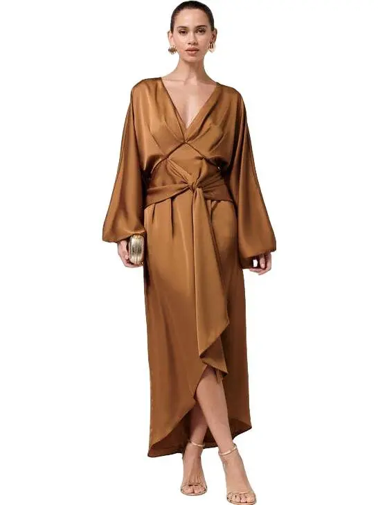 SAVEL Irena Midi Dress - Bronze