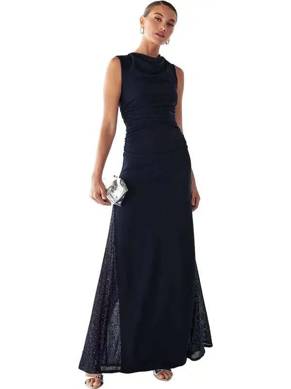 BWLDR Avena Maxi Dress - Navy Blue