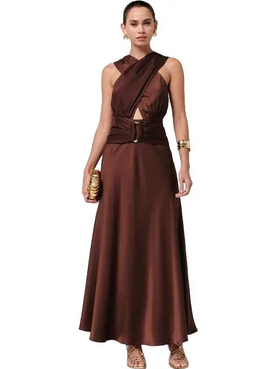 SAVEL Clover Midi Dress - Rust