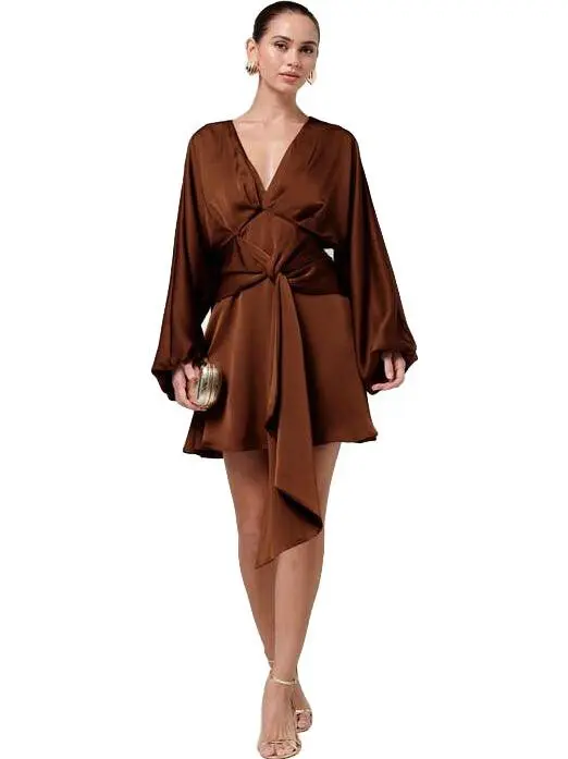 SAVEL Irena Mini Dress - Chocolate