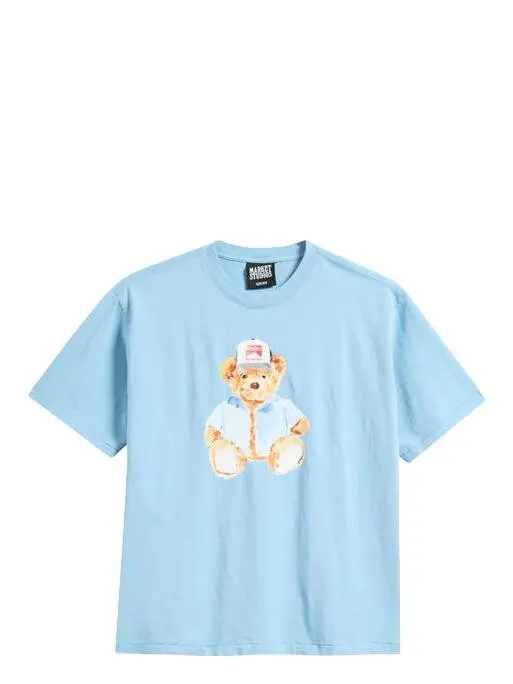 MARKET Watercolor Teddy Bear Graphic T-shirt - Blue