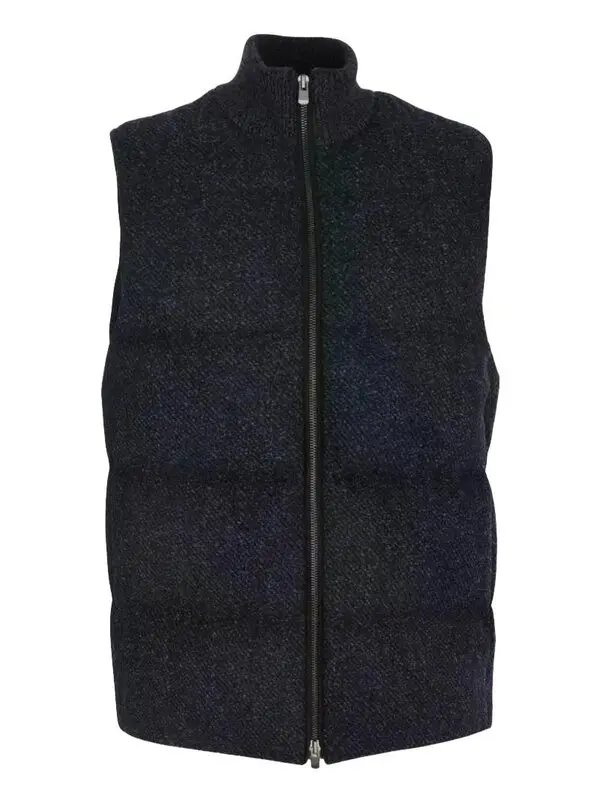 Agnona Bouclé Wool Gilet - Blue