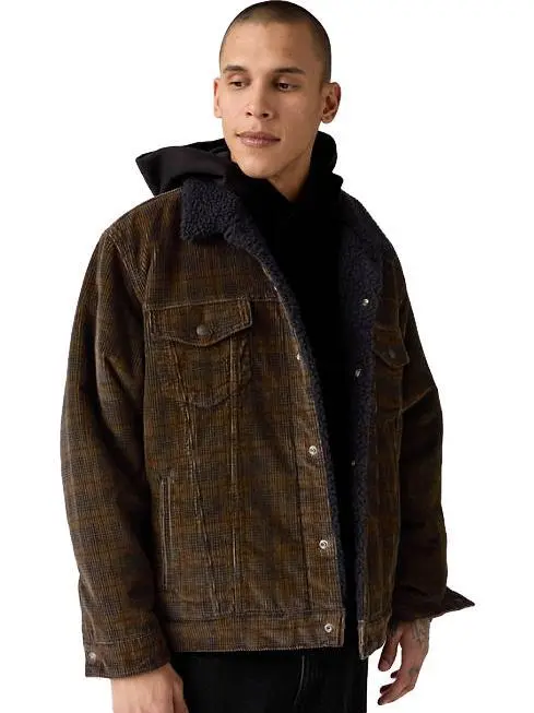 LEVI'S Relaxed Fit Sherpa Trucker Jacket - Ennis Plaid