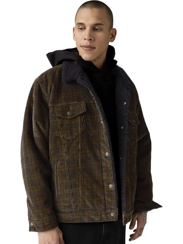 LEVI'S Relaxed Fit Sherpa Trucker Jacket - Ennis Plaid