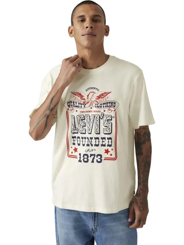 LEVI'S Relaxed Fit Short Sleeve Graphic T-shirt - Egret