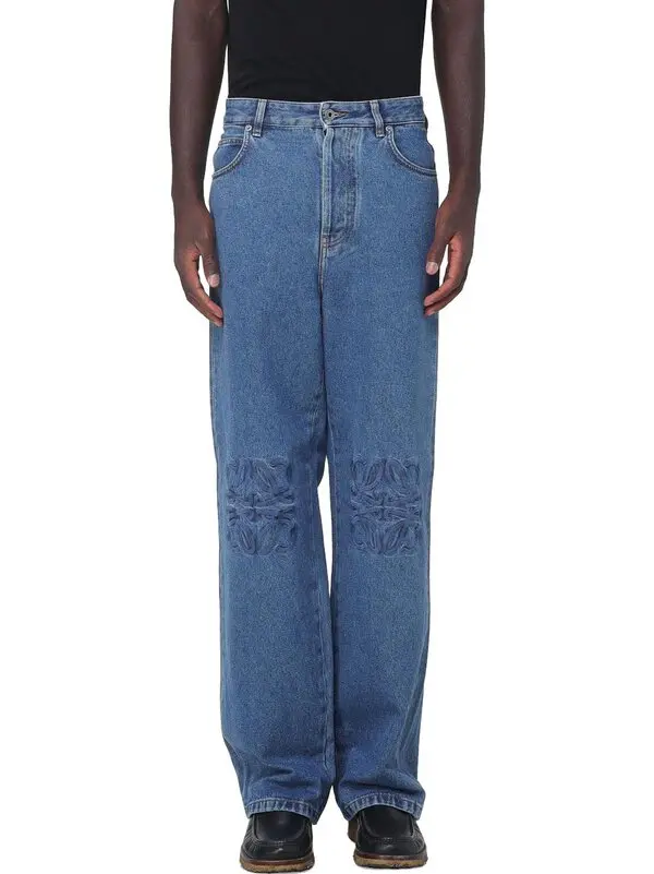 Loewe Embroidered Wide-leg Jeans - Blue