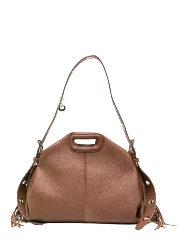 Maje Fringed Leather Tote Bag - Brown