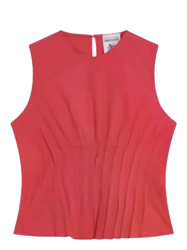 SEMICOUTURE Sleeveless Pleated Top - Red
