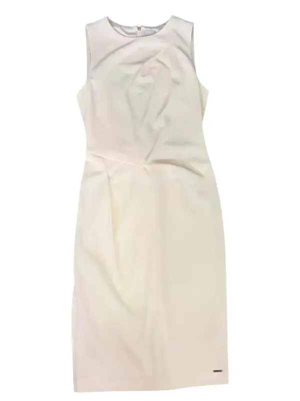 Calvin Klein Sleeveless Draped Dress - Neutrals