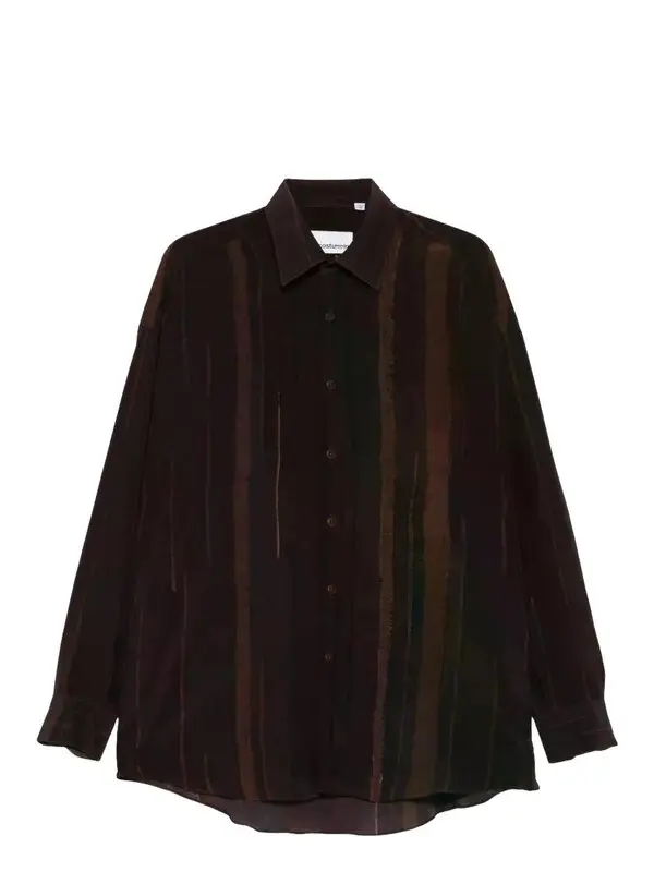 COSTUMEIN Vertical Stripes Shirt - Brown