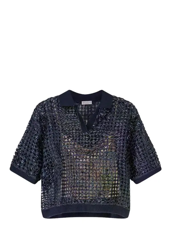 Brunello Cucinelli Sequin-embellished Knit Top - Blue