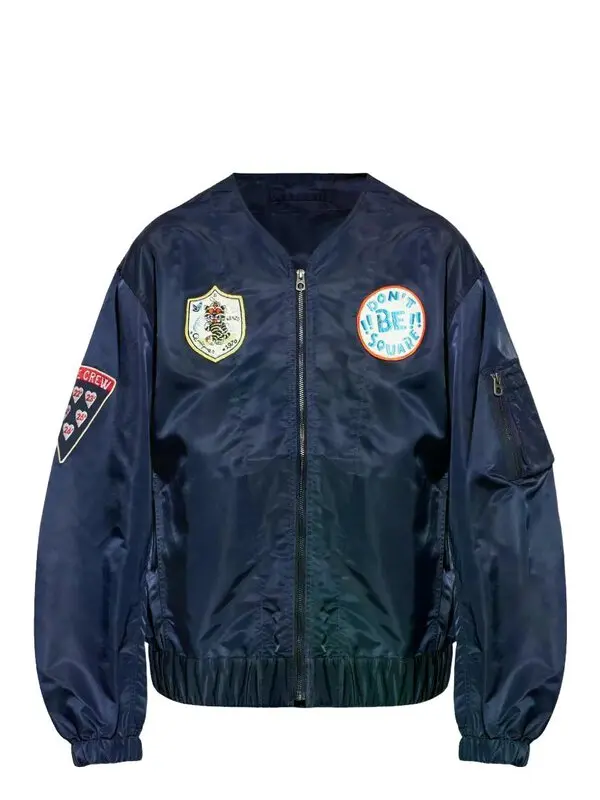 Kenzo Logo-patch Bomber Jacket - Blue