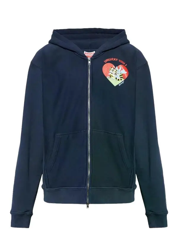 Kenzo Cartoon Hoodie Jacket - Blue