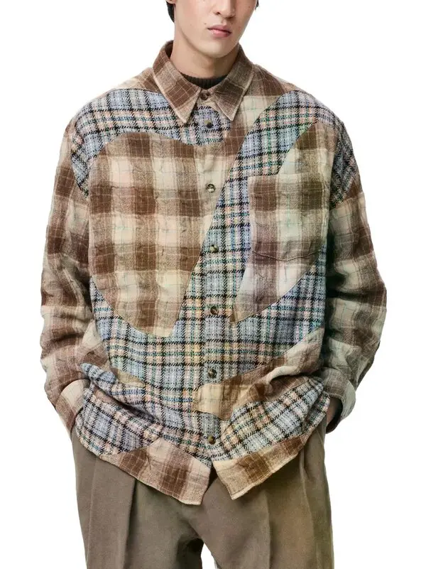 Loewe Shirt In Wool And Cotton - Brown