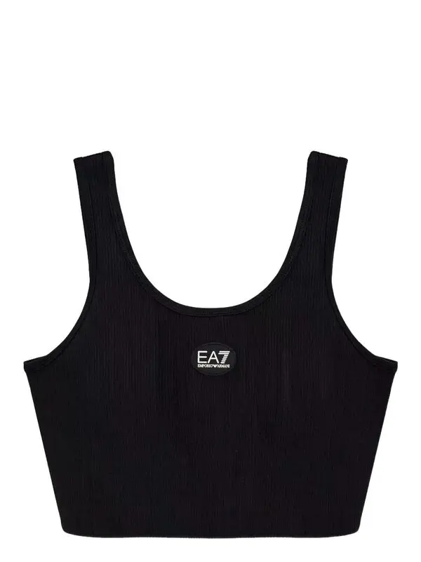 Emporio Armani Logo-detail Ribbed Top - Black