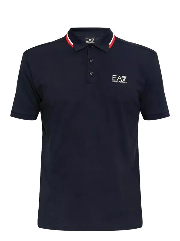 Emporio Armani Logo-pront Polo Shirt - Blue