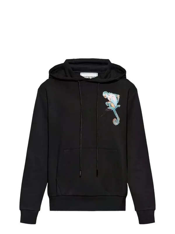 Iceberg Graphic Hooded Sweatshirt - Black