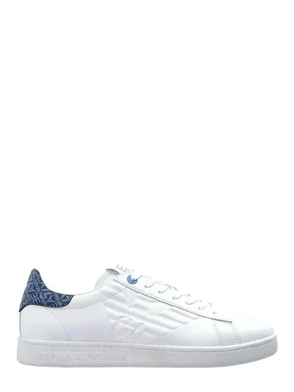 Emporio Armani Debossed-logo Leather Sneakers - White