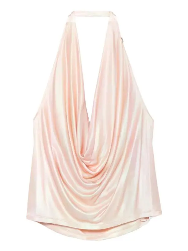 Elisabetta Franchi Draped Halterneck Top - Pink