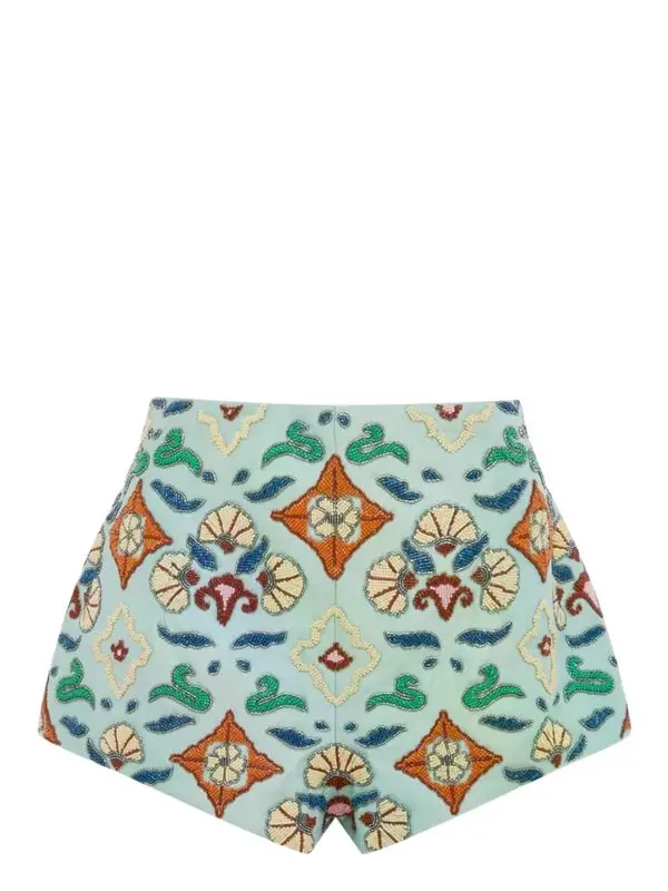 ALEMAIS Oasira Embellished Shorts - Blue