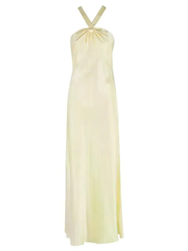 Rixo Losanna Halterneck Maxi Dress - Yellow