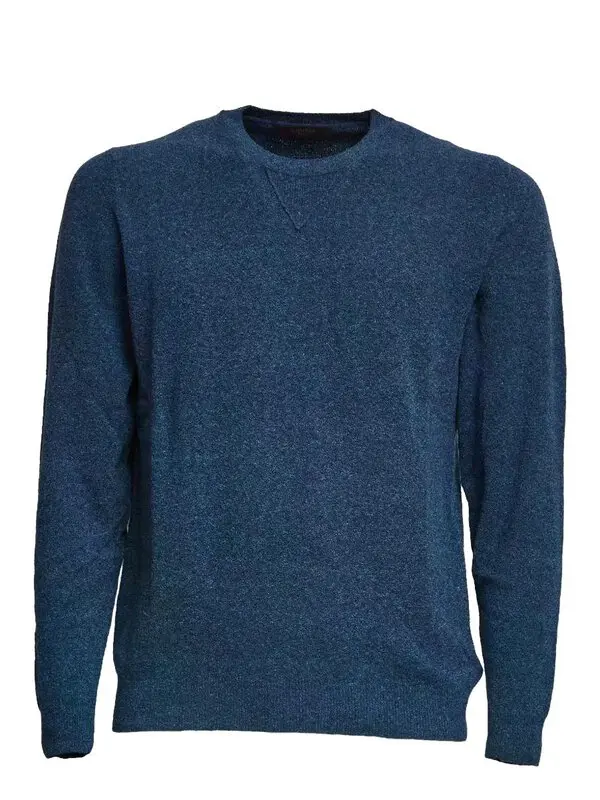 ZANONE Ribbed Crew Neck Sweater - Blue