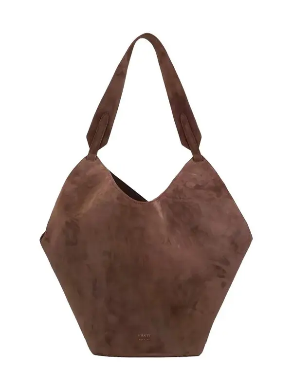 Khaite Small Lotus Suede Bucket Bag - Brown