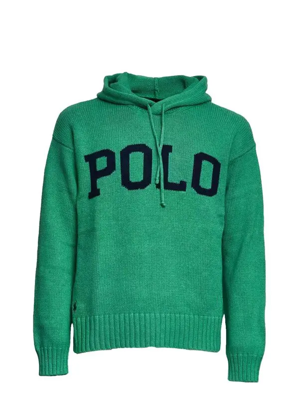 Polo Ralph Lauren Intarsia Knitted Hoodie - Green