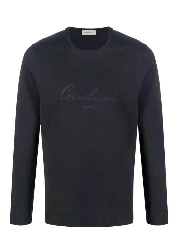 Corneliani Logo-print Long-sleeve T-shirt - Blue