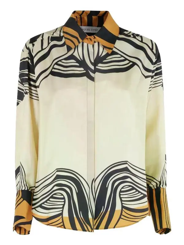 Raquel Diniz Striped Collared Shirt - Neutrals